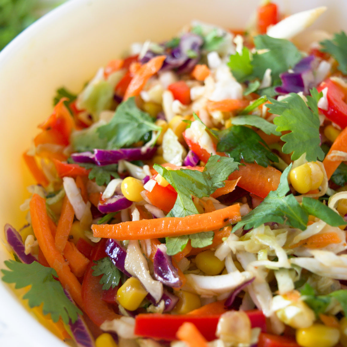 Rainbow Asian Slaw | ICanYouCanVegan ICanYouCanVegan Asian Inspired Slaw