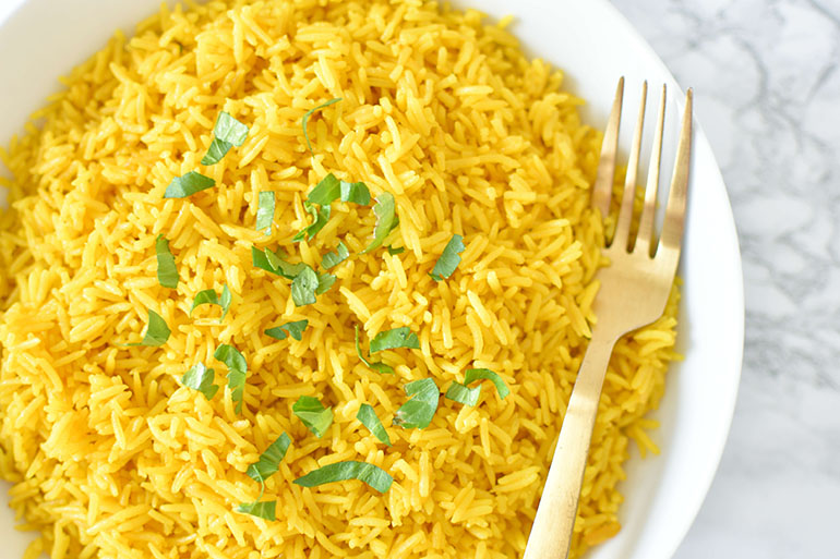 Coconut Turmeric Rice | ICanYouCanVegan Easy Coconut Turmeric Rice Recipe