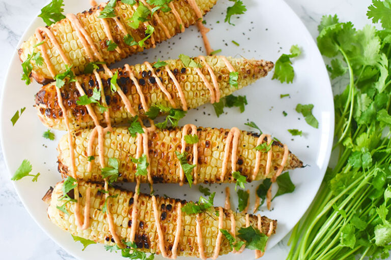 Easy Vegan Spicy Mayo Grilled Corn | ICanYouCanVegan